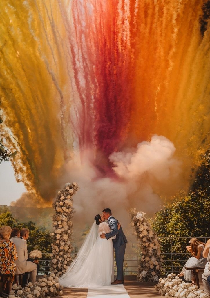 Colour Arches for Weddings | Daytime Smoke Displays